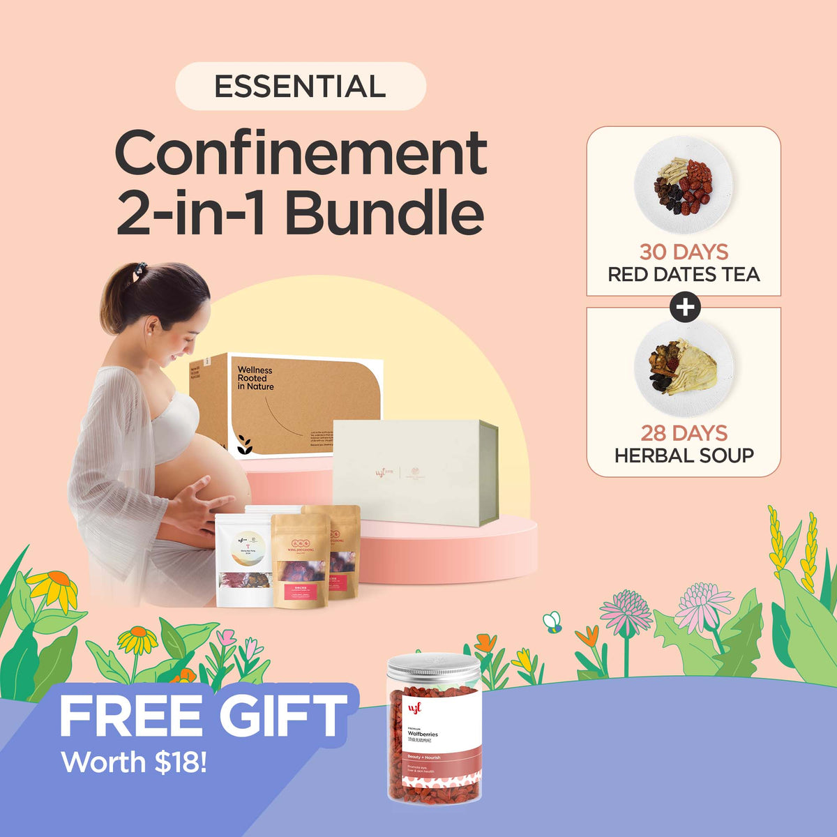 2-In-1 Essential Confinement Care Bundle + Free Gift – WJL